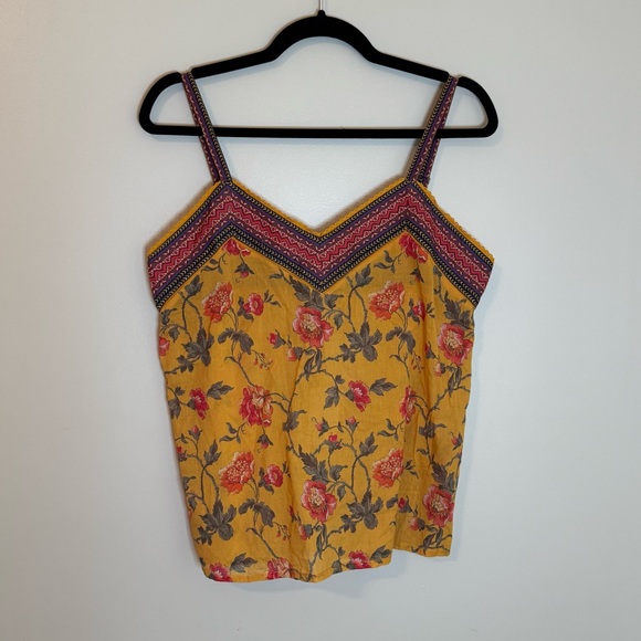 Sundance | Tops | Nwt Sundance Camisole Tank Top Yellow Floral Print ...